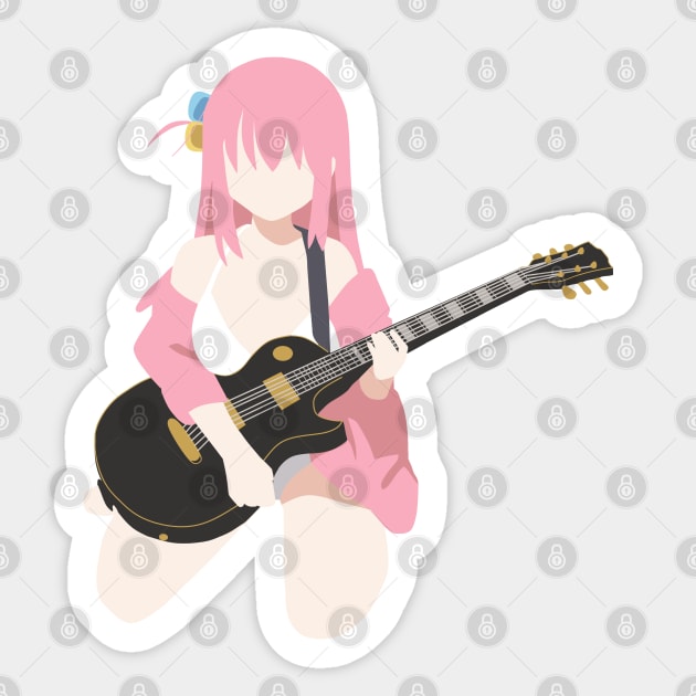 Bocchi The Rock Bikini Guitar Minimalist Bocchi Sticker Teepublic